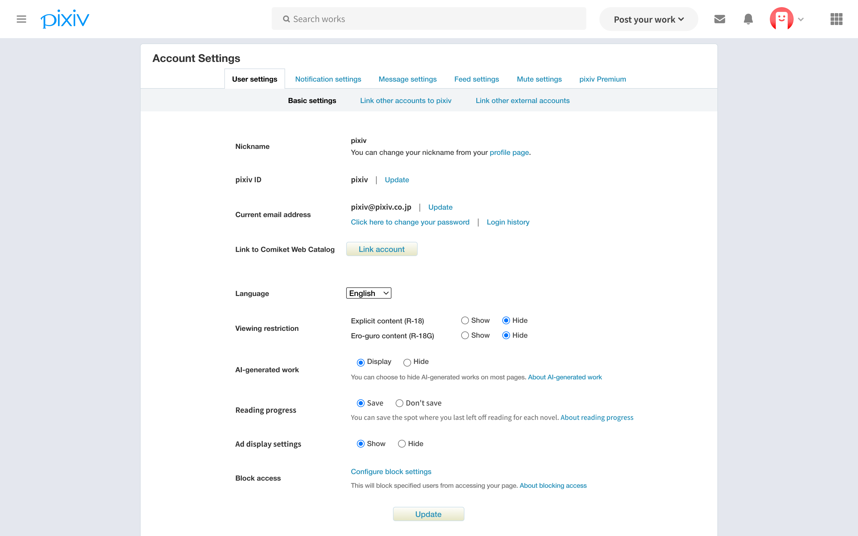 Can I change my reading progress settings? – pixiv Help Center